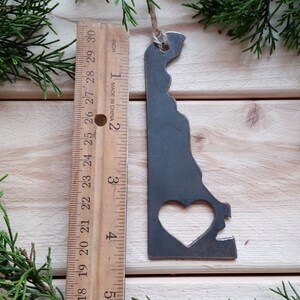 Delaware State Ornament Made from Recycled Raw Steel Christmas | Etsy