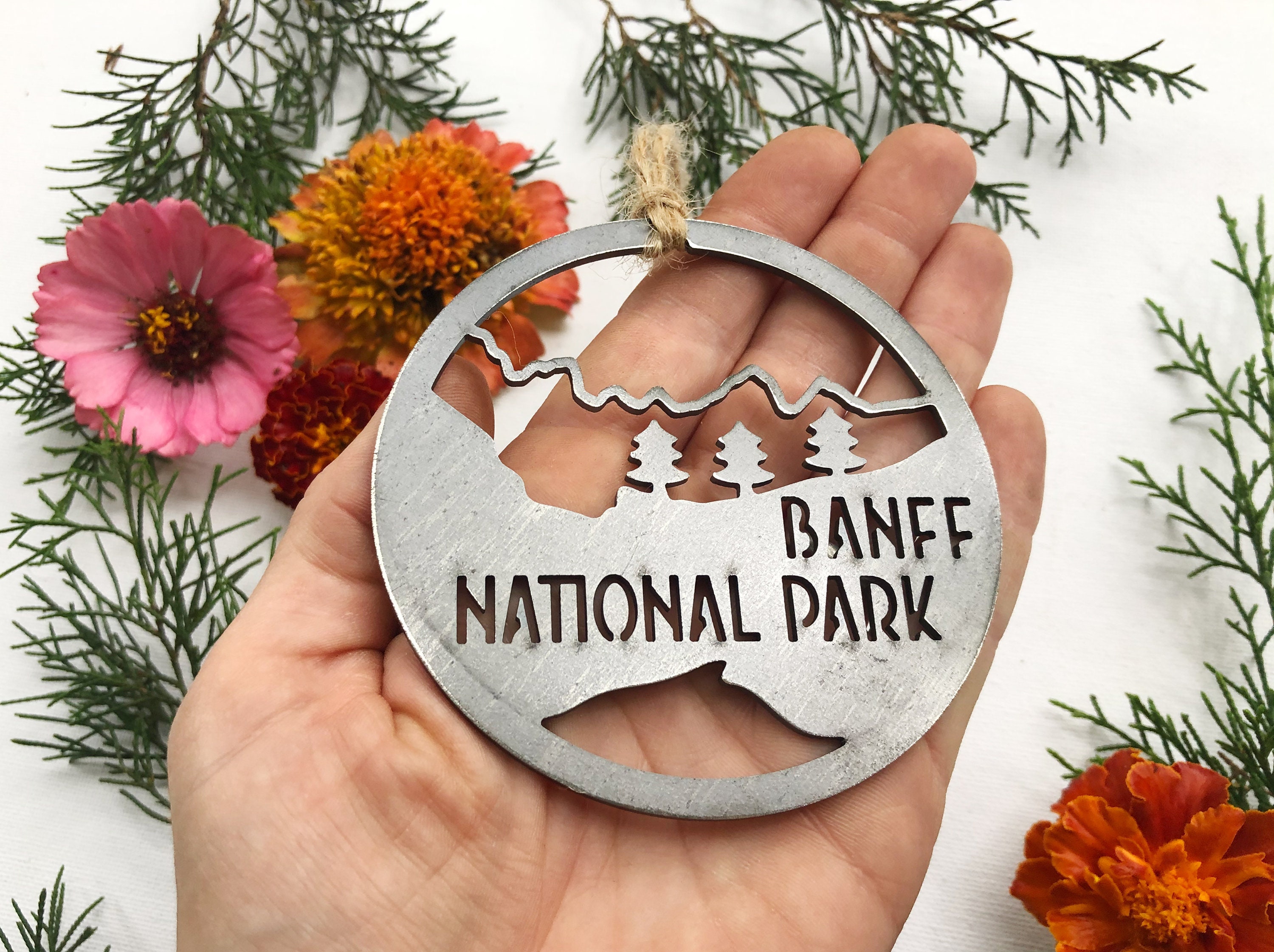 Banff National Park Ornament made from recycled steel Alberta | Etsy