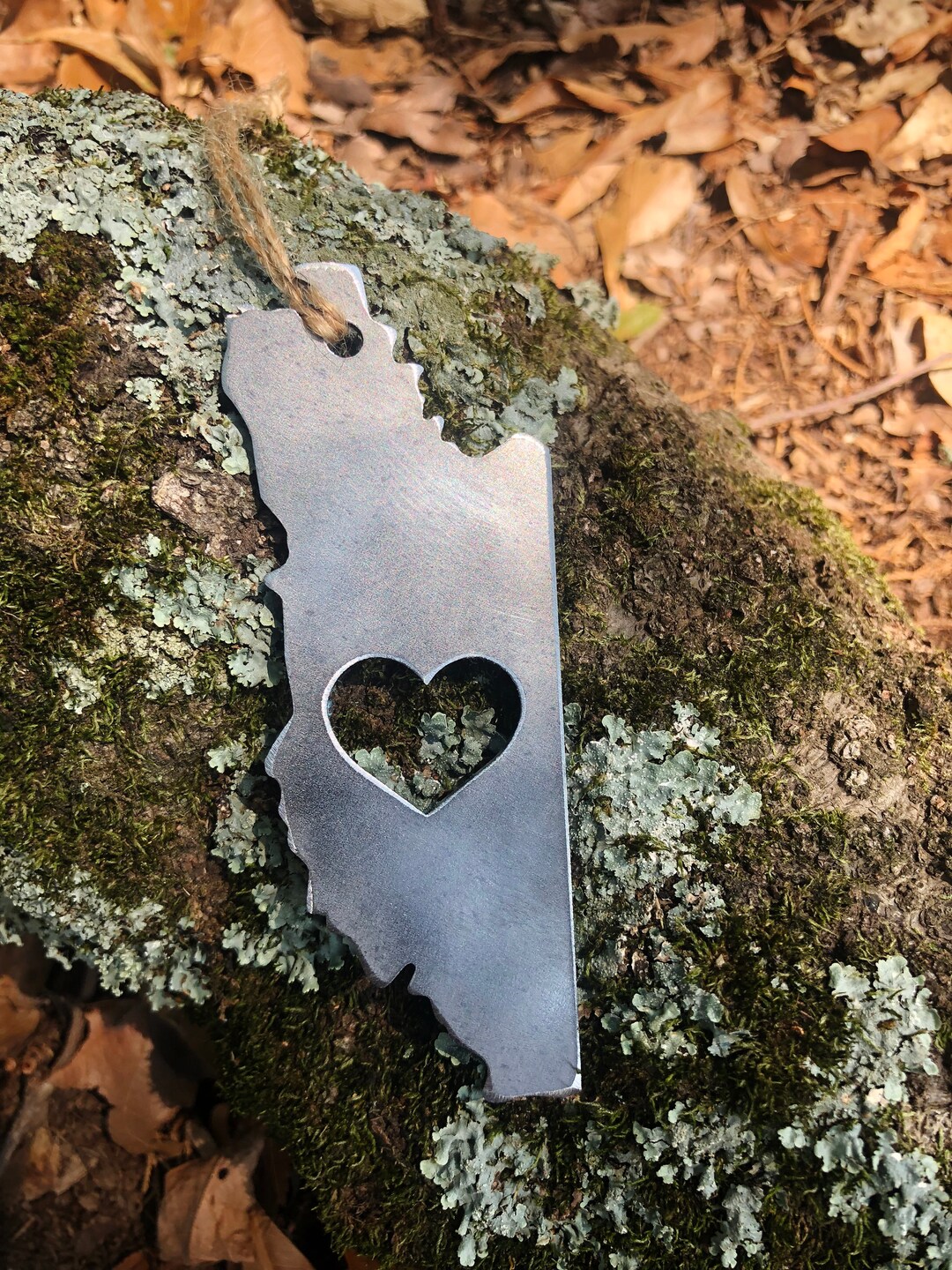 Belize Metal Ornament With Heart Raw Recycled Steel Love Travel ...