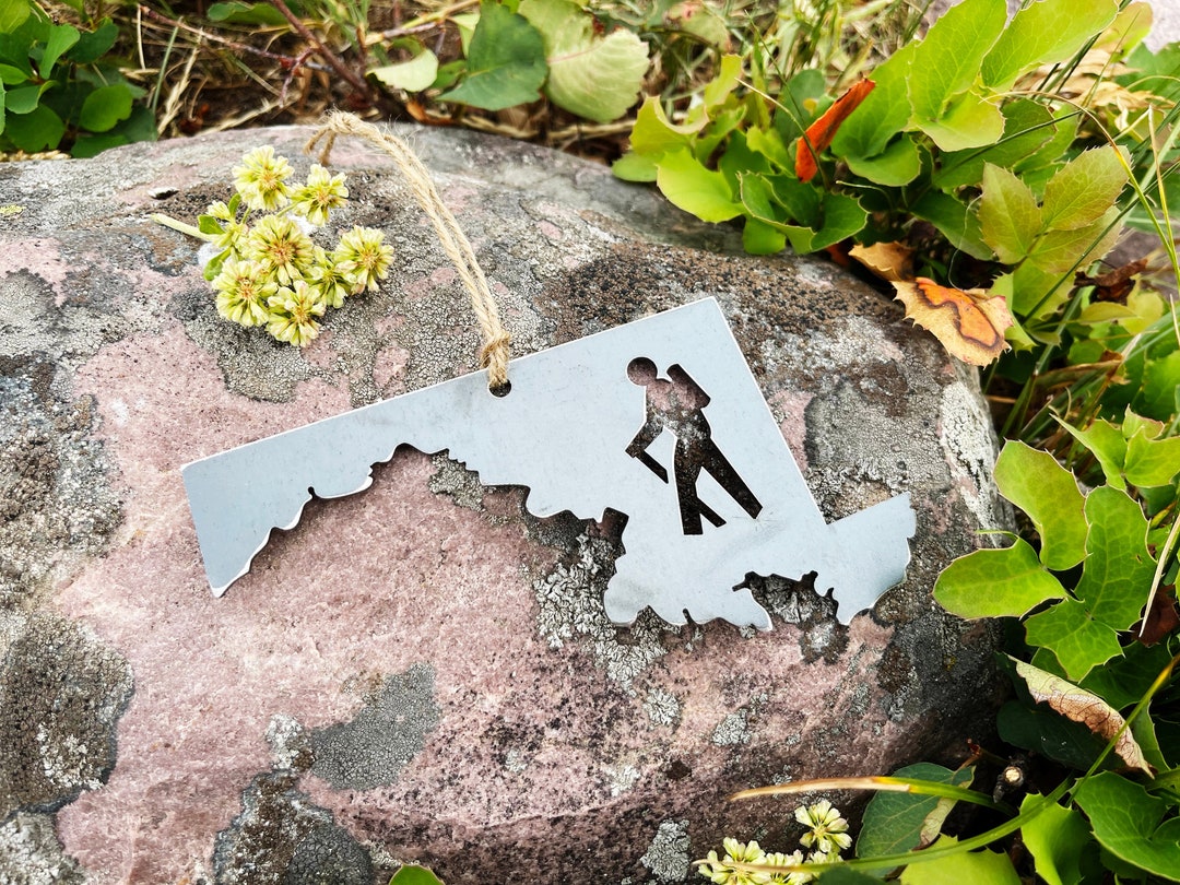 Maryland State Hiker Metal Ornament Made From Raw Steel Anniversary ...