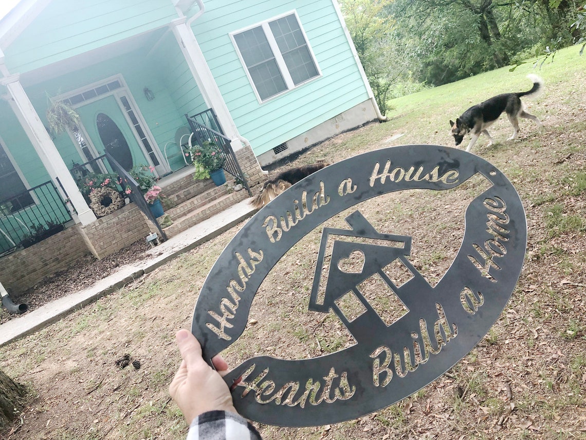 Hands Build a House Hearts Build a Home Metal Sign House - Etsy