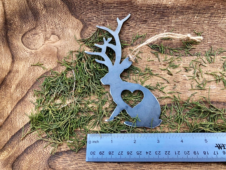 Jackalope Ornament Recycled Metal Steel Rustic Farmhouse | Etsy