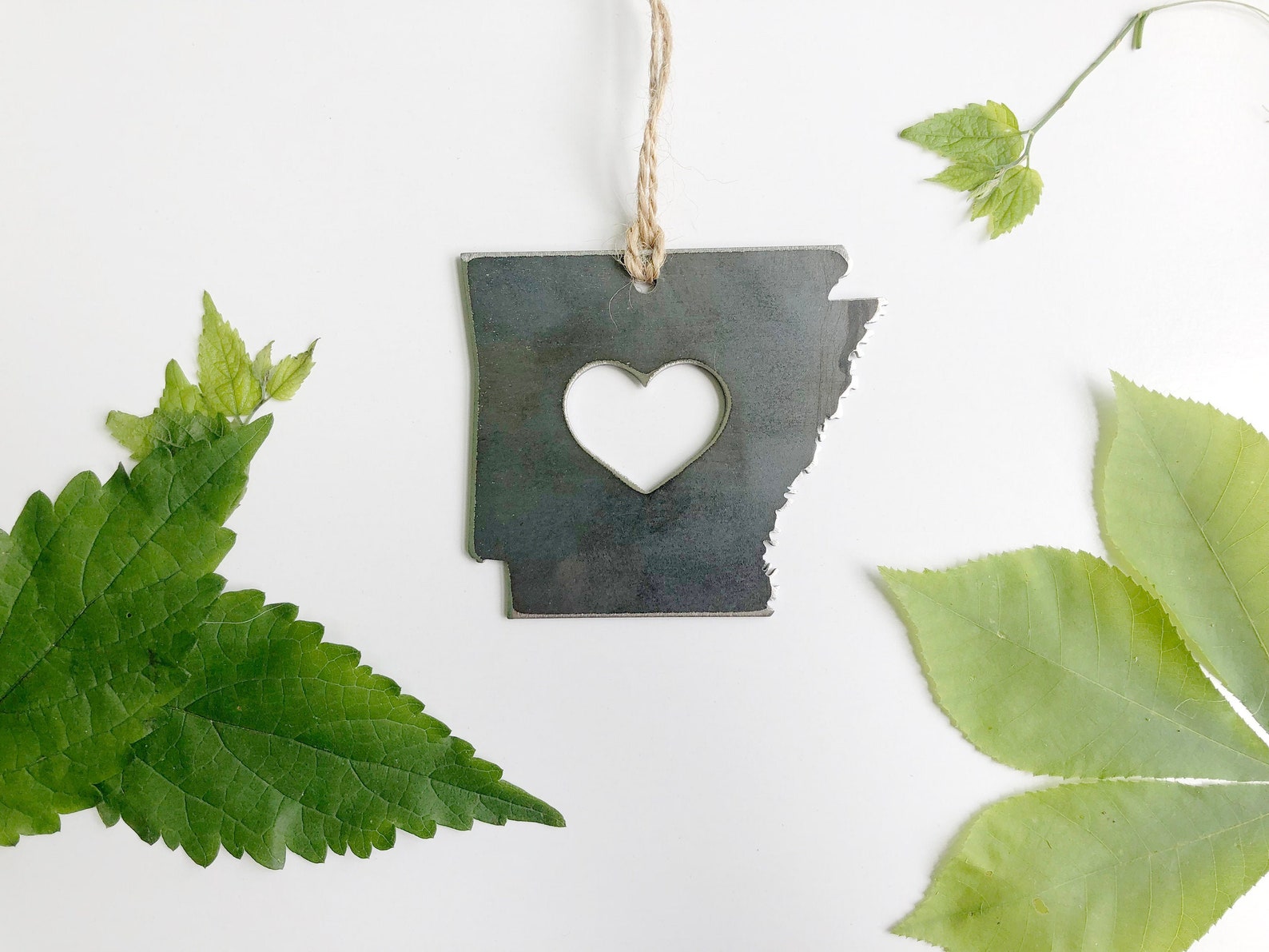 Arkansas State Ornament Made From Recycled Raw Steel Christmas Tree ...