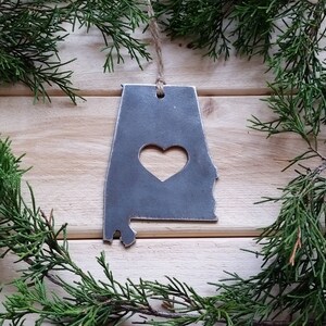 Alabama State Ornament Made From Recycled Raw Steel Christmas Tree ...