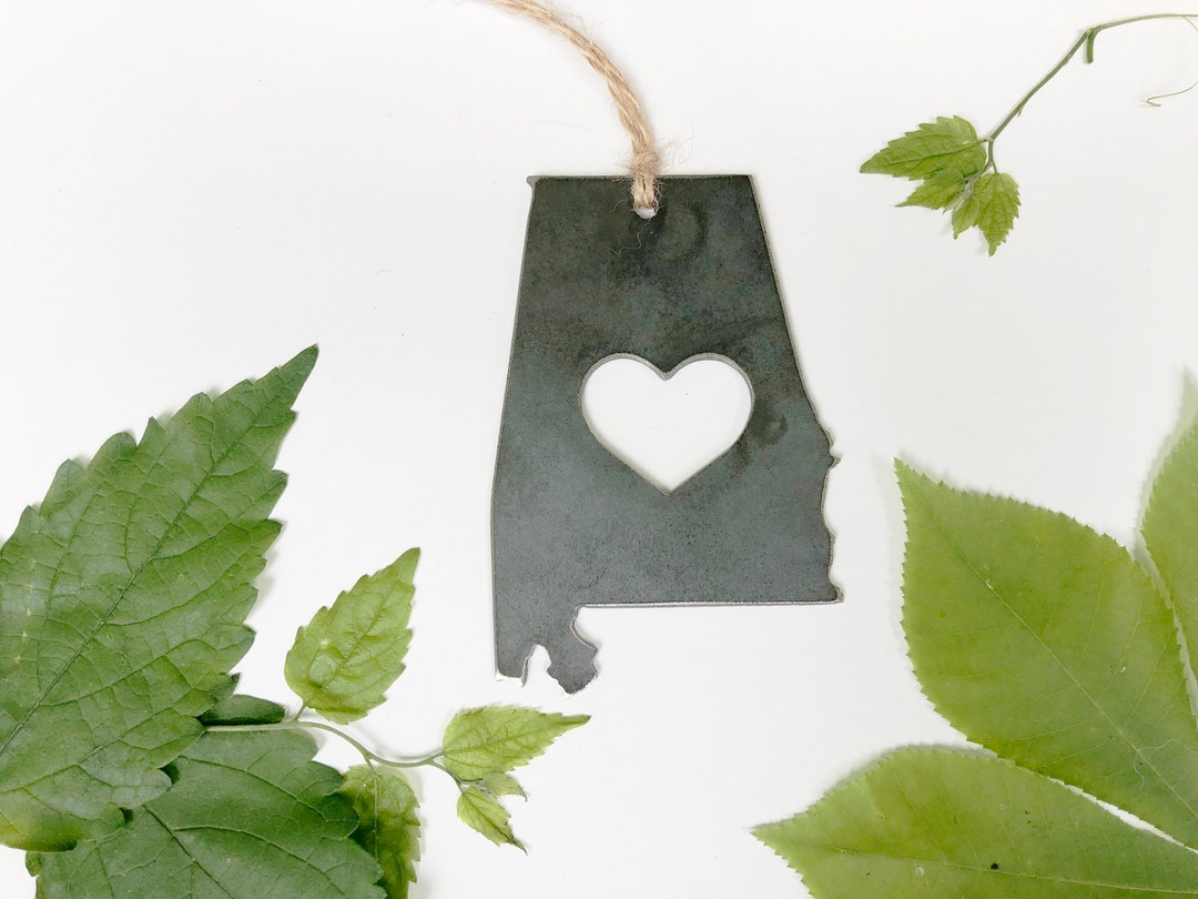 Alabama State Ornament Made From Recycled Raw Steel Christmas Tree ...