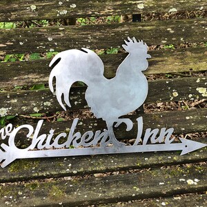 The Chicken Inn Rustic Metal Sign Rustic Farmhouse Decor Coop ...