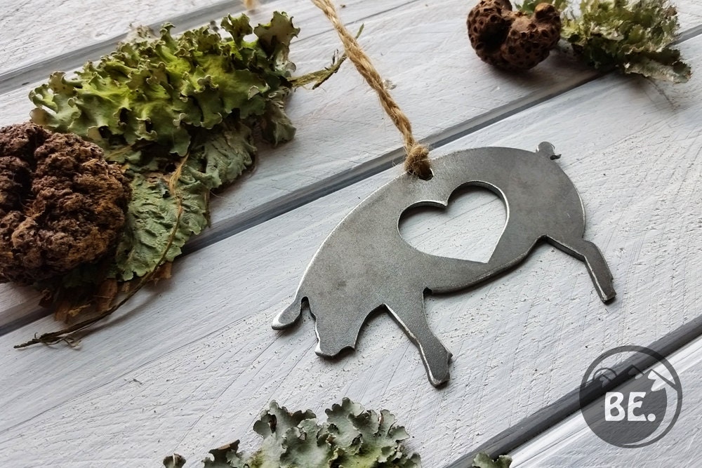 Pig Metal Heirloom Ornament Made From Raw Steel - Etsy