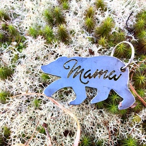 Mama Bear Key Chain Made From Recycled Raw Steel Mothers Day Mom Mamma ...