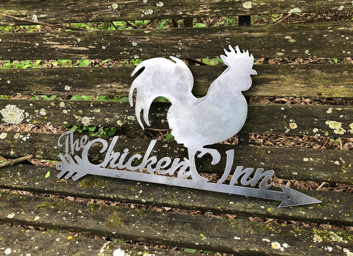 The Chicken Inn Rustic Metal Sign Rustic Farmhouse Decor Coop - Etsy