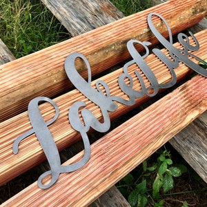 Lake Life 23" Raw Steel Cursive Word Art Sign Metal Adventure Boat ...