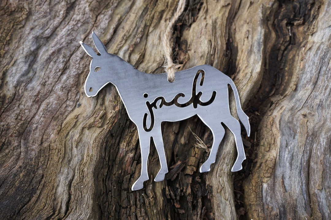 Funny Jack Donkey Metal Ornament Made From Raw Steel - Etsy