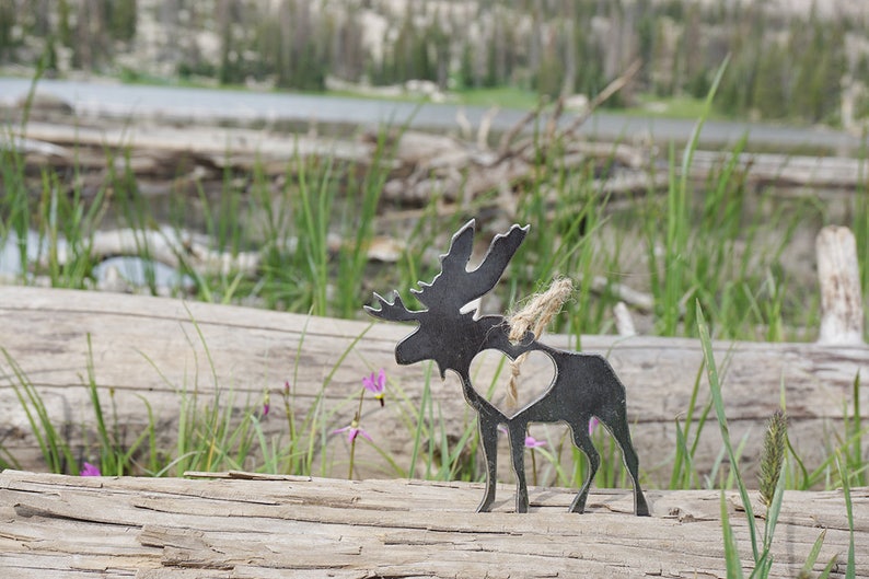 Moose Metal Ornament Made From Raw Steel - Etsy