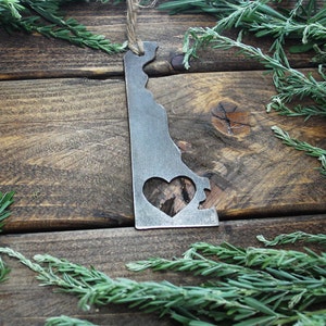 Delaware State Ornament Made From Recycled Raw Steel Christmas Tree ...