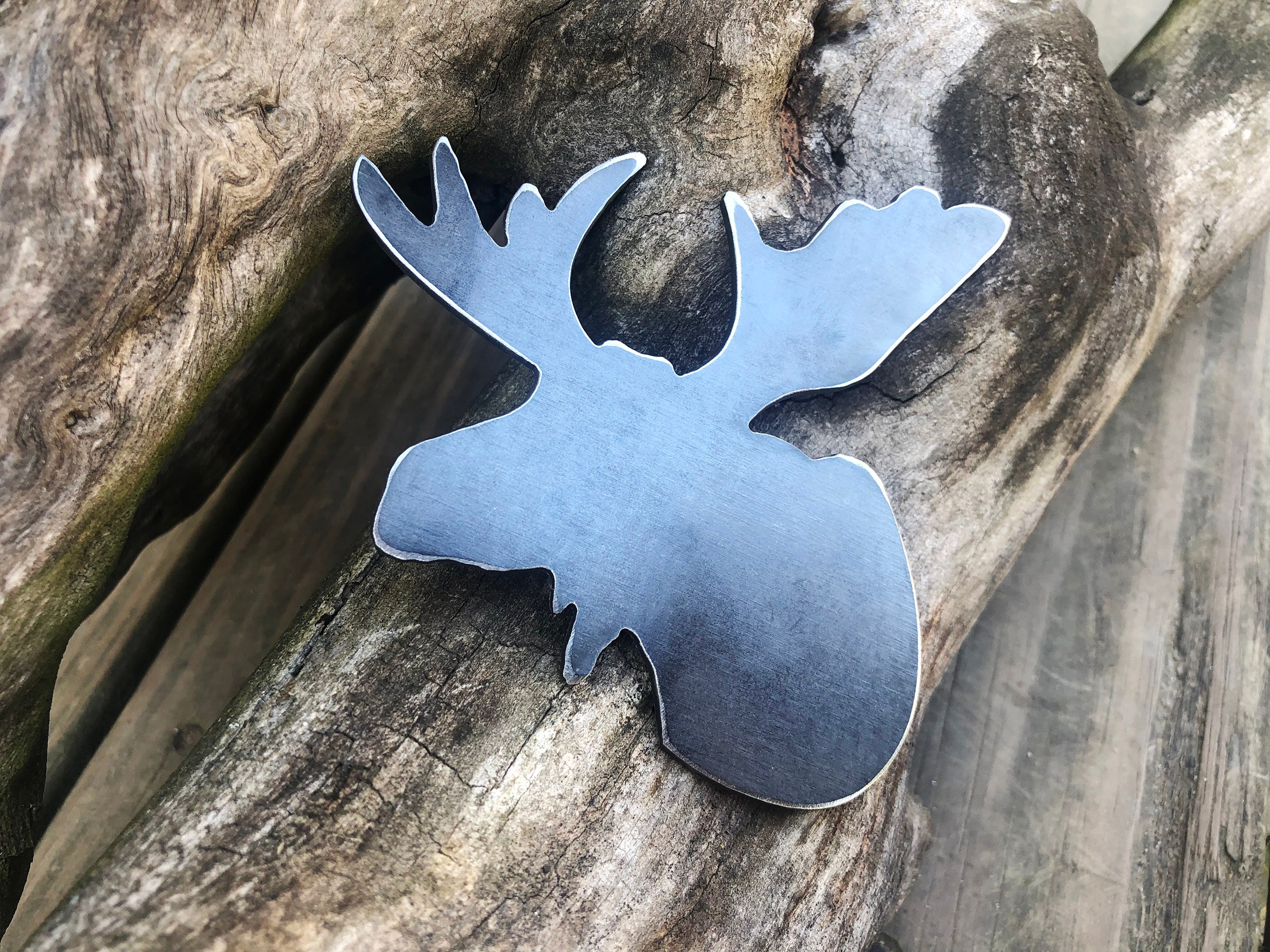 Moose Bottle Opener Made From Rustic Raw Steel Metal Hunting | Etsy