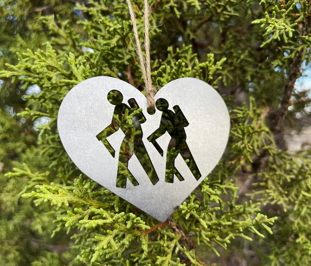 Hikers Metal Christmas Ornament Love Hiking Adventure Awaits Exploring ...