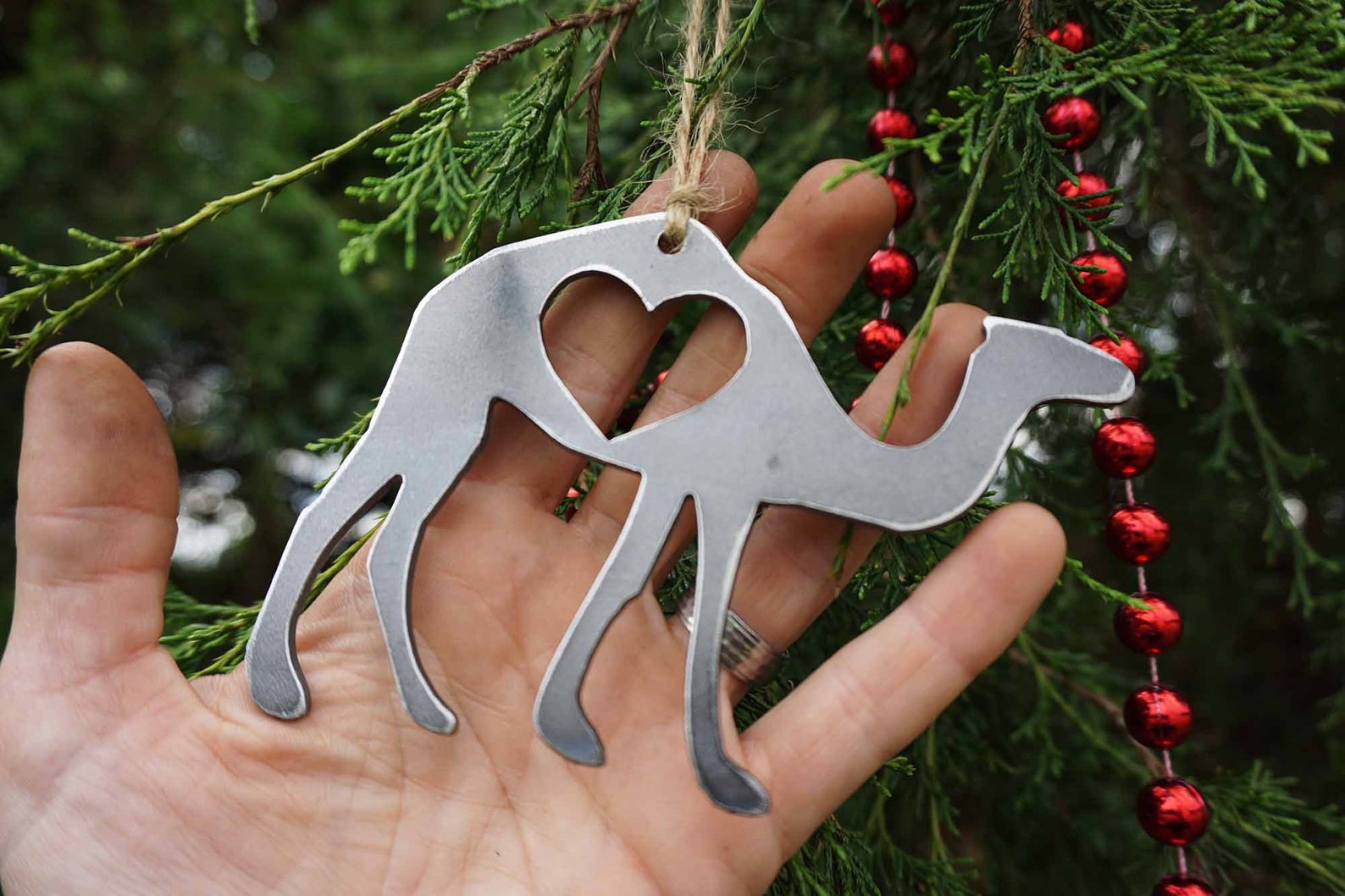 Camel Christmas Ornament With Heart Made From Recycled Steel Modern ...