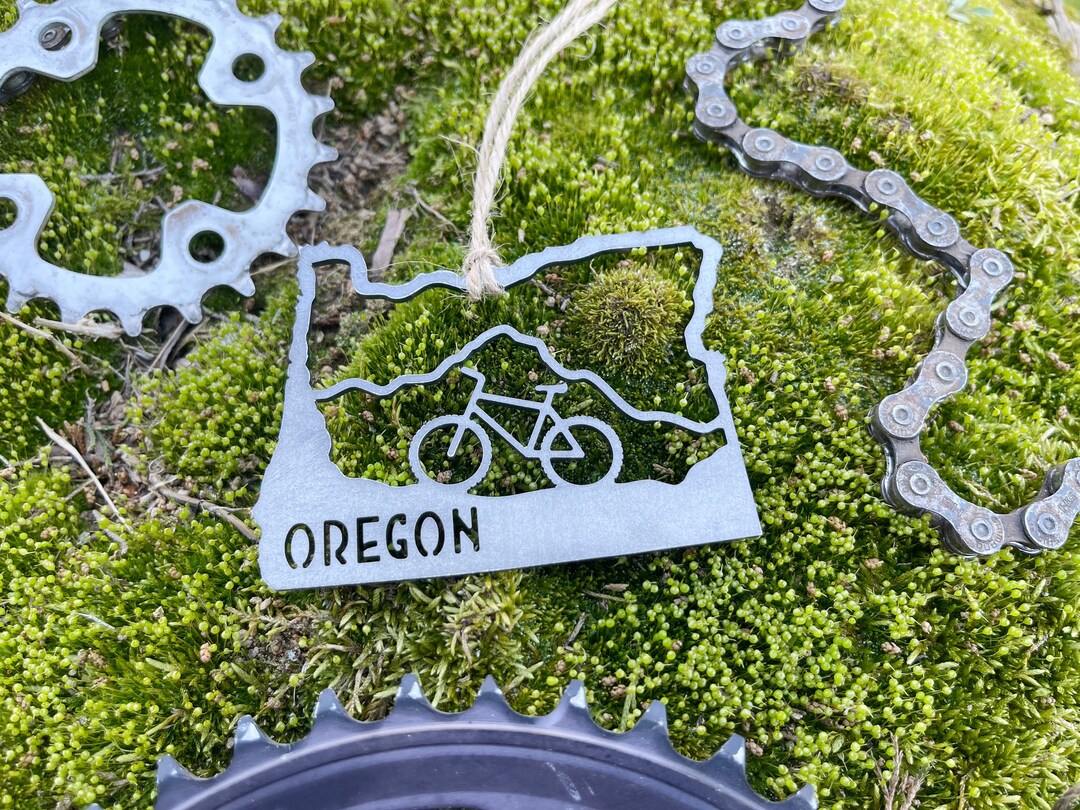 Oregon State Mountain Bike Ornament Made From Raw Steel Biking ...