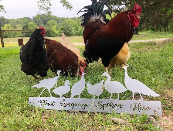 Fowl Language Spoken Here Farm Sign Made From Recycled Steel - Etsy