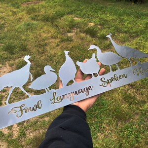 Fowl Language Spoken Here Farm Sign Made From Recycled Steel Metal ...