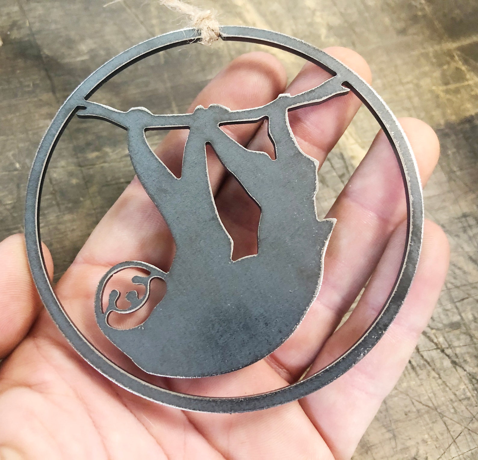 Sloth Christmas Ornament Made From Recycled Steel Sustainable - Etsy