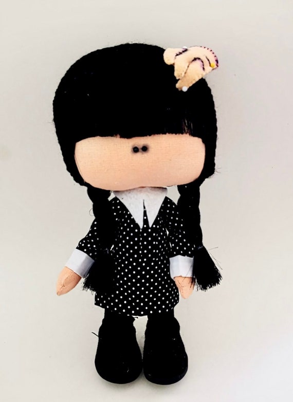 Wednesday Addams Cloth Doll Rag Handmade Doll Merlina Doll Fabric Doll ...