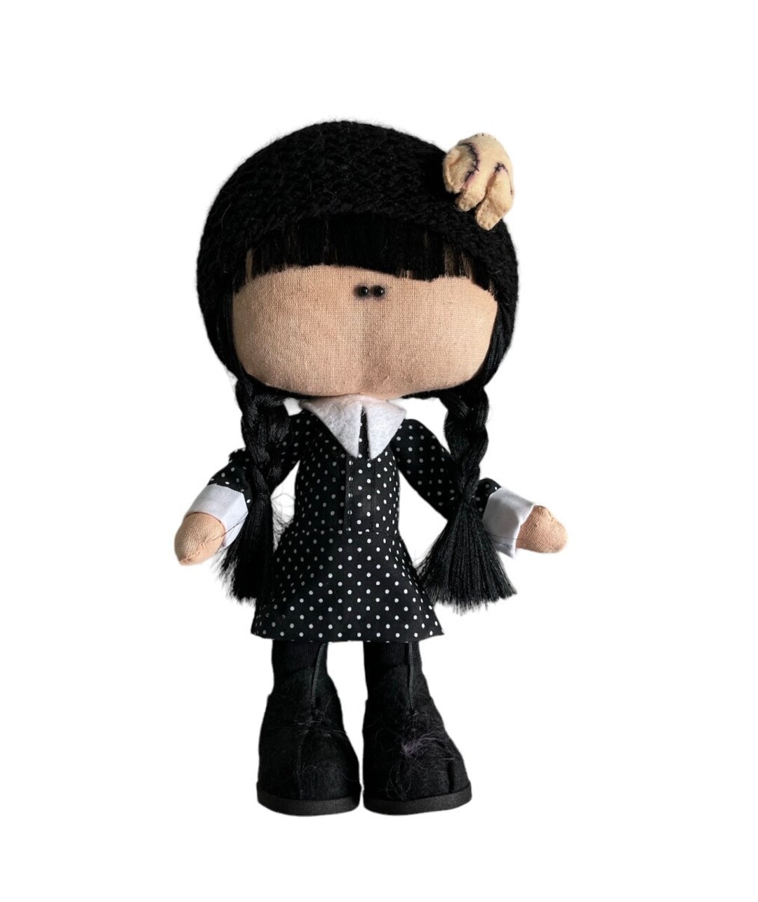 Wednesday Addams Cloth Doll Rag Handmade Doll Merlina Doll Fabric Doll ...