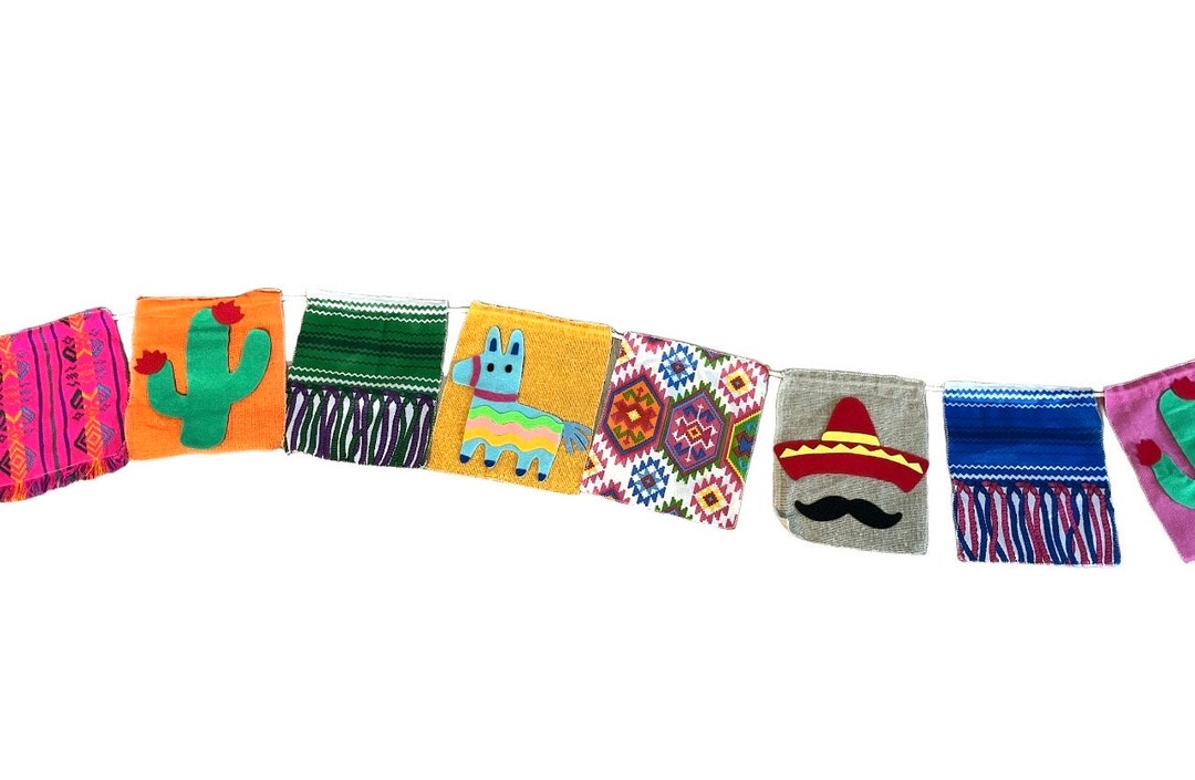 Mexican Flag Fabric Garland, Bridal Shower, Quinceanera, Wedding Fabric ...