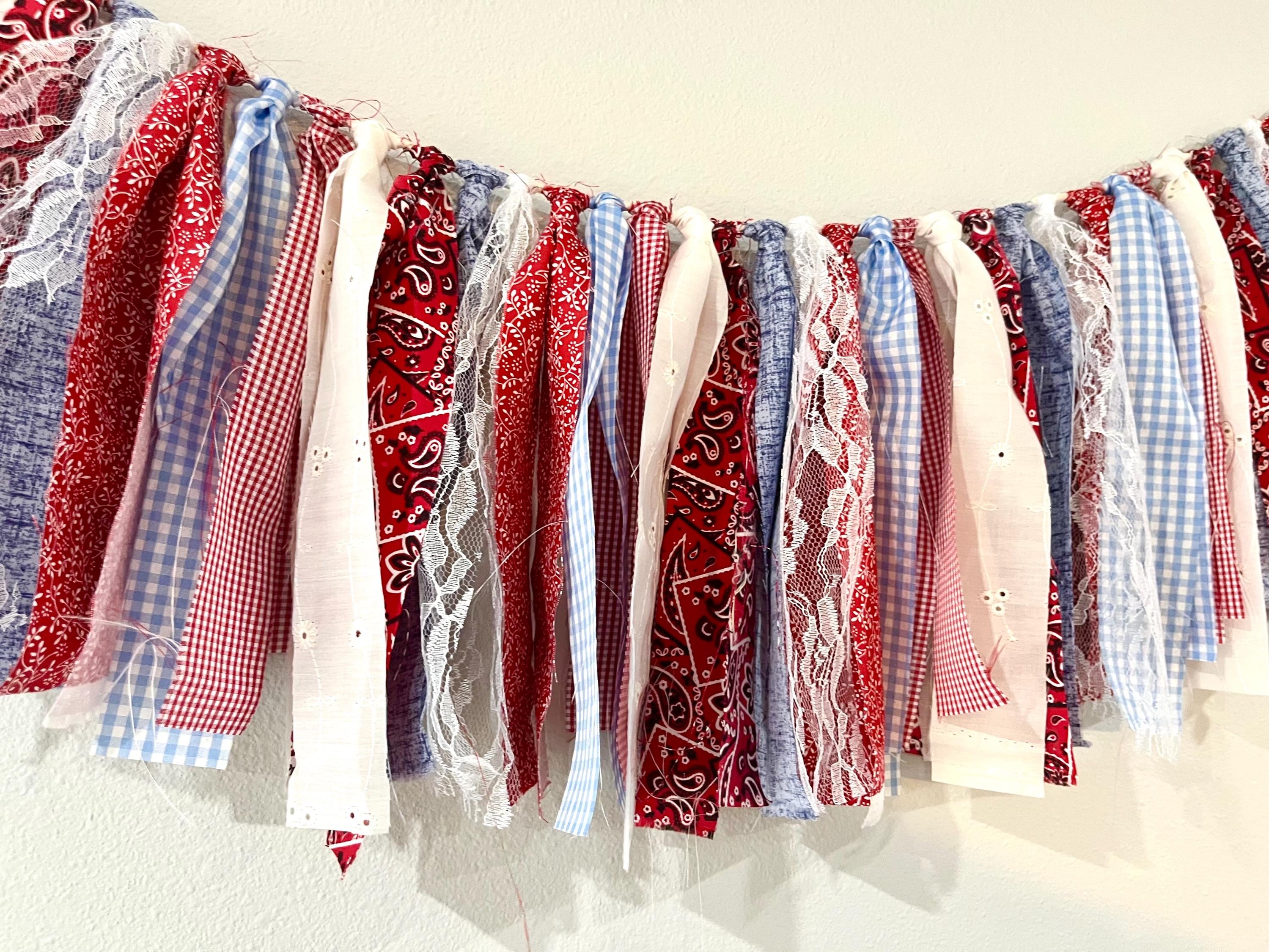 Farm Garland - Shabby Chic Country Decor -county Fair Birthday Rag Tie ...
