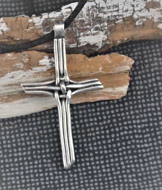 Fine Silver Cross Pendant Necklace Christian Unisex | Etsy