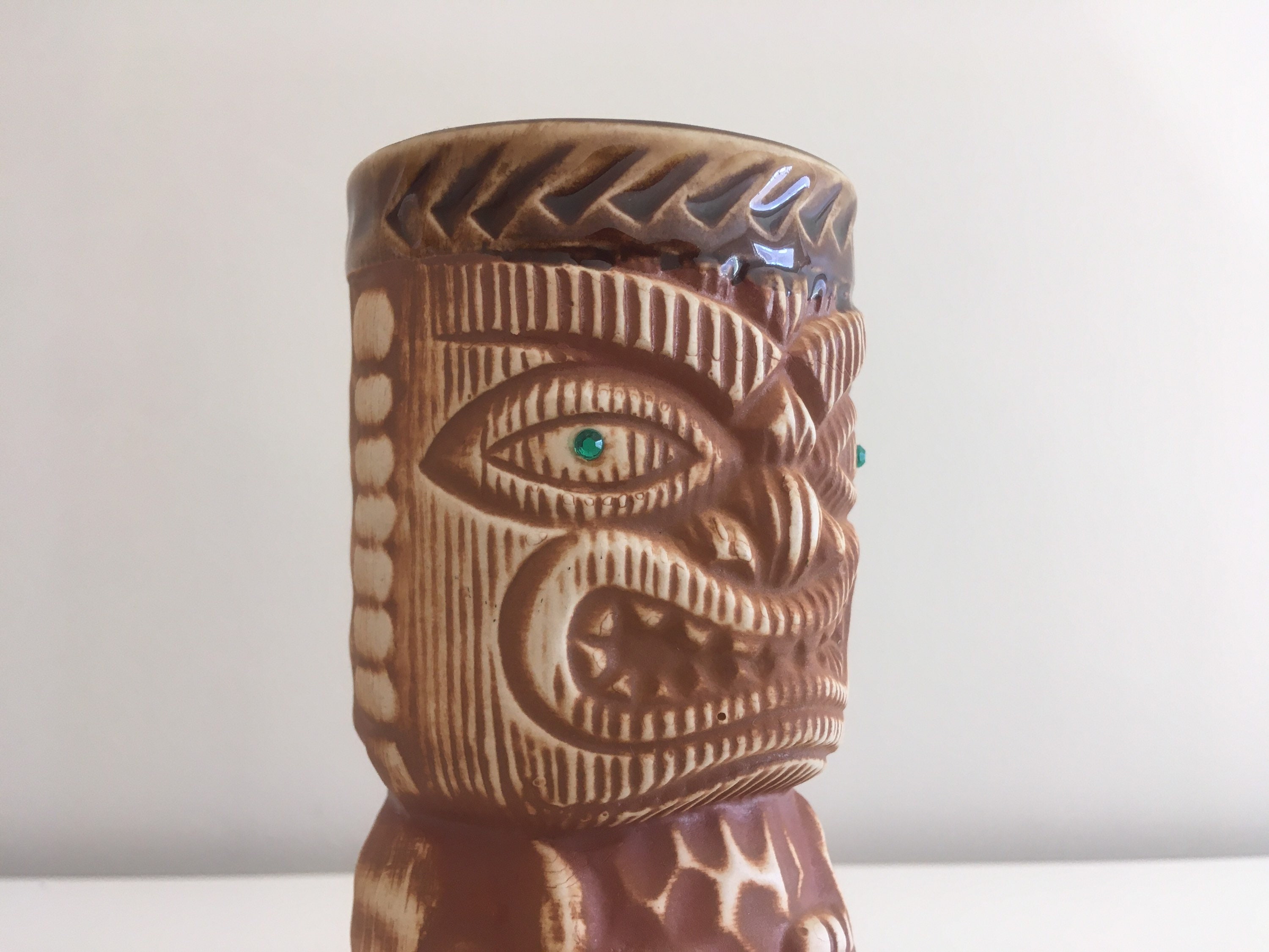 Vintage orchids of Hawaii Tiki Mug/vase With Green Eyes, Made in Japan ...