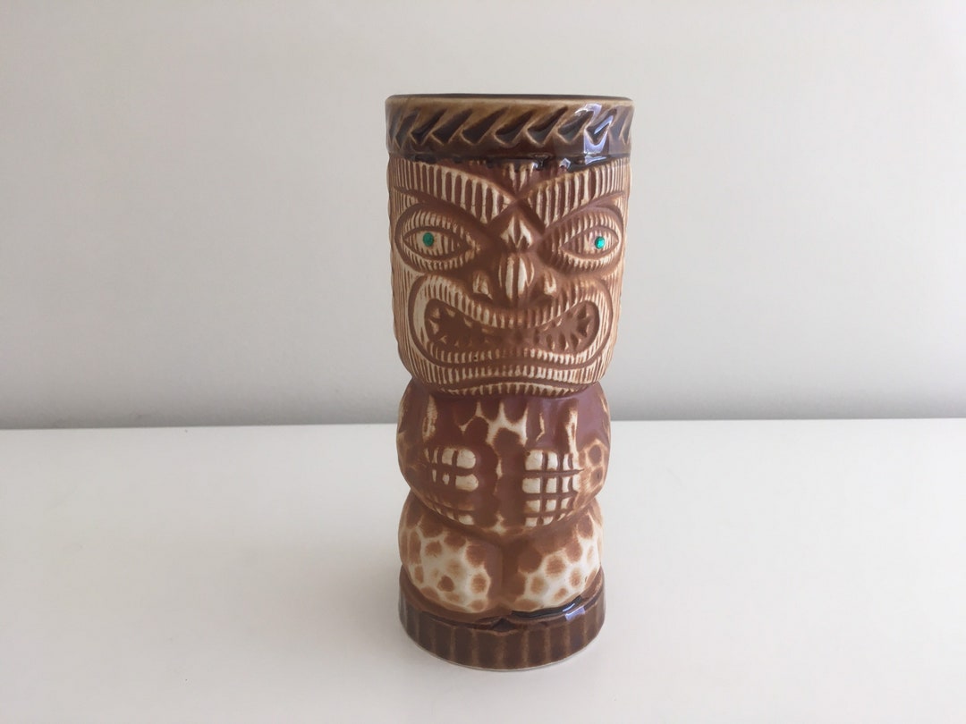 Vintage “orchids of Hawaii” Tiki Mug/vase With Green Eyes, Made in ...