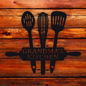 Personalized Kitchen Utensil Sign Metal Wall Art Hanging - Etsy