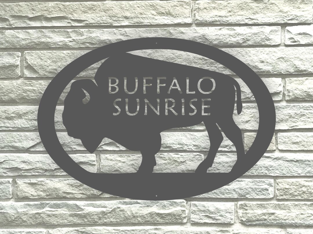 Oval Buffalo Themed Custom Name Steel House Sign - Etsy