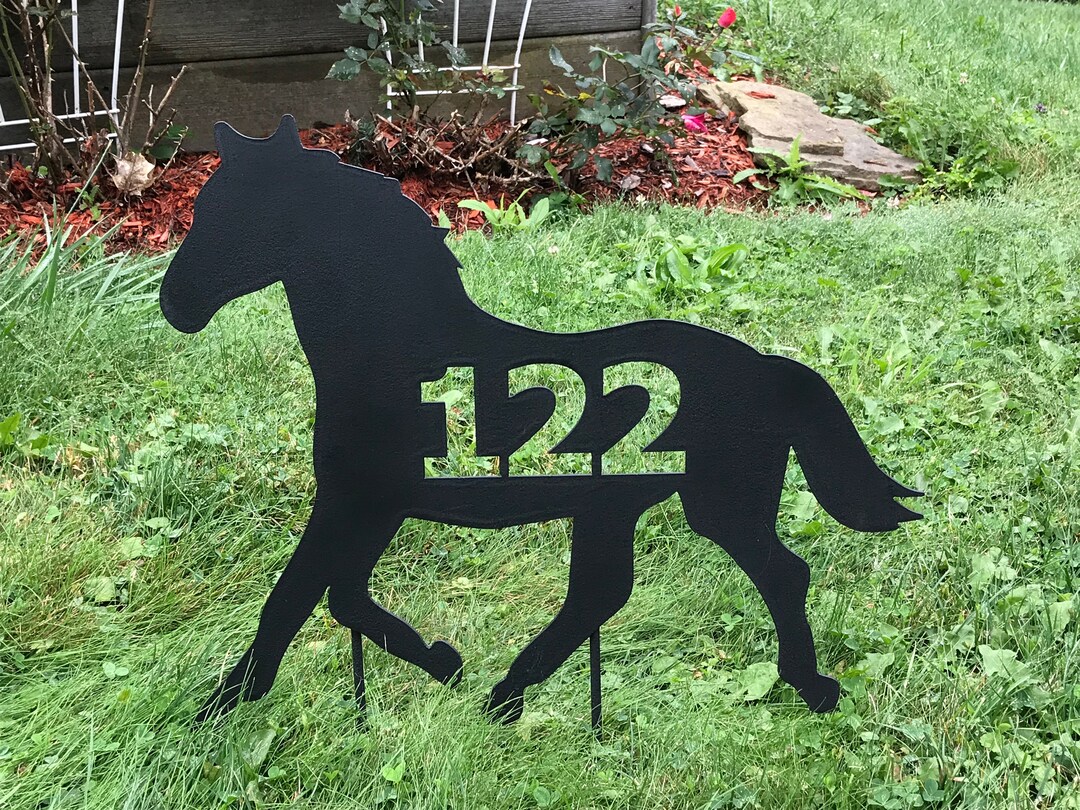 Horse Themed Custom Address Steel Yard Sign - Etsy