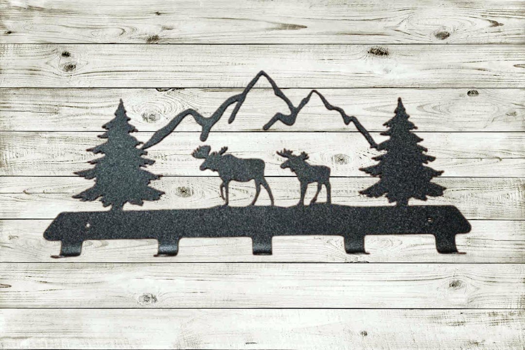 Moose Themed Steel Wall Coat Rack Organizer - Etsy