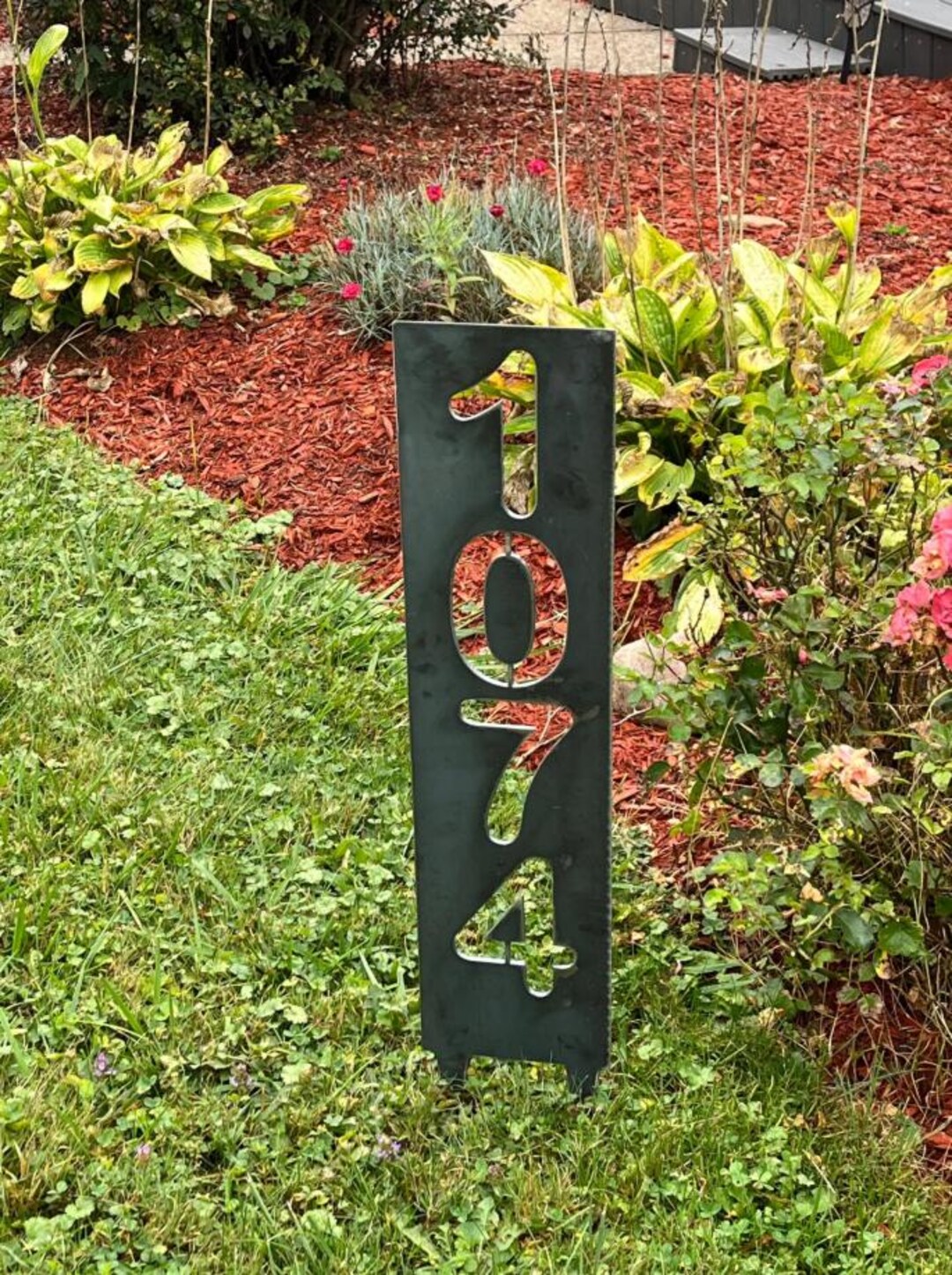 Heavy Steel Vertical Lawn Yard House Address Number Sign - Etsy