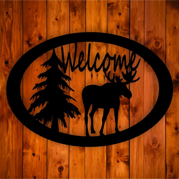 Moose Welcome Sign - Etsy