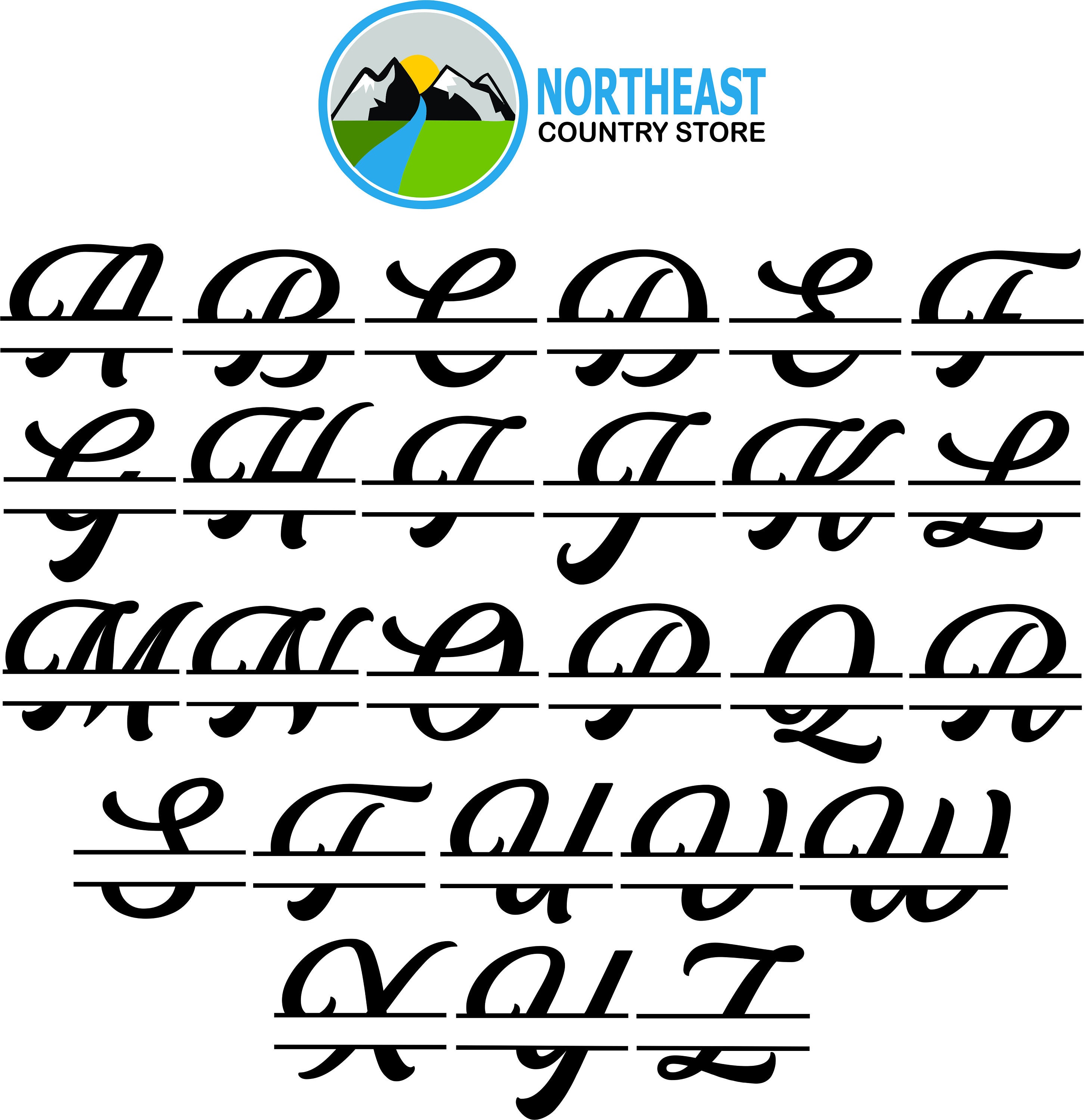 Bold Cursive Script Letter Alphabet Character Personalized | Etsy