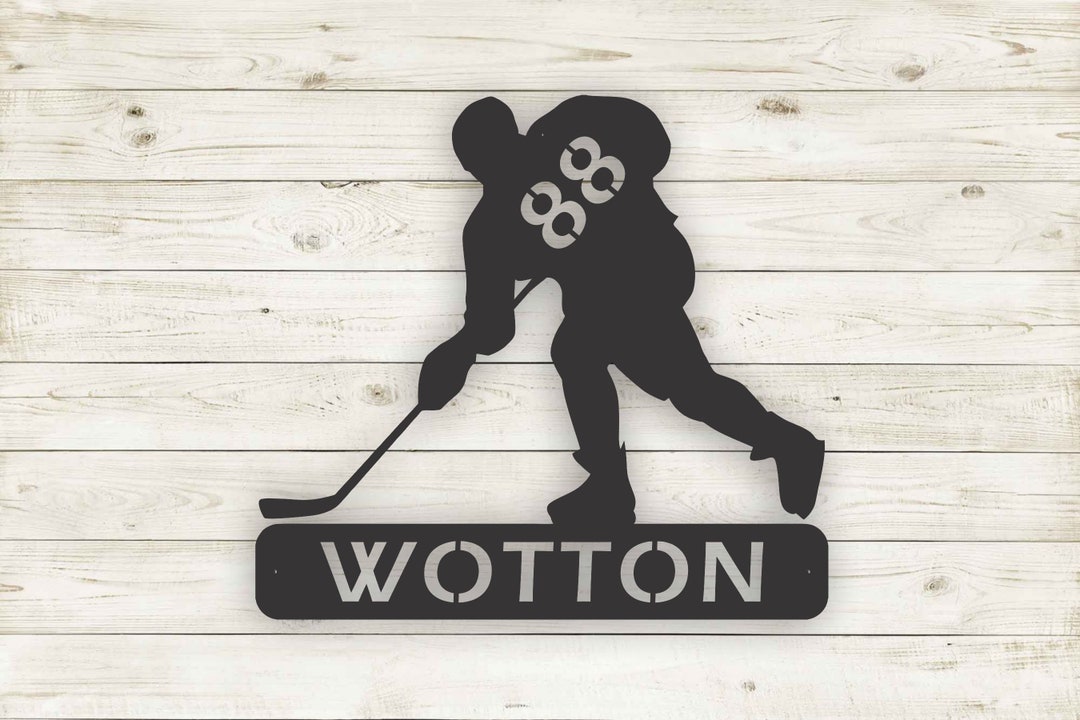 Custom Hockey Sign | Metal Wall Art | Hockey Name Sign | Hockey Room ...