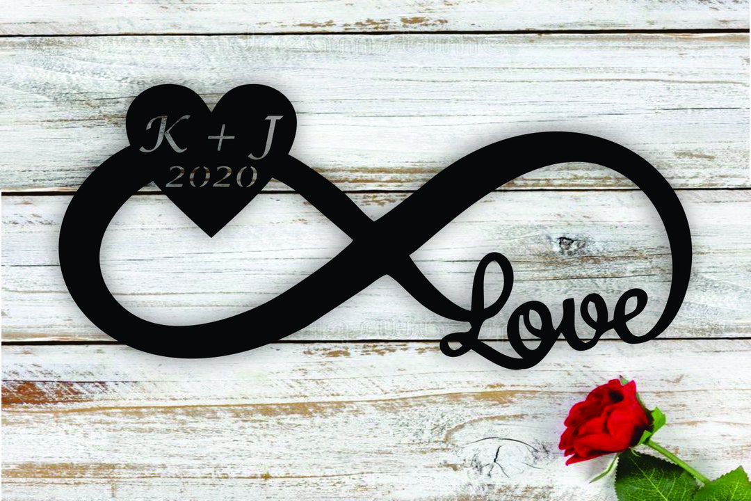 Personalized Infinity Heart Metal Wall Art Hanging - Etsy