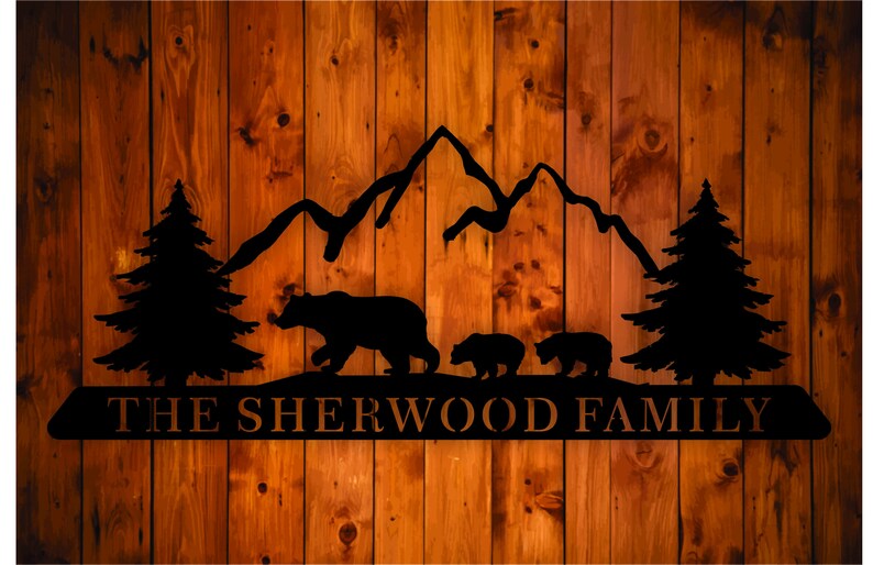 Personalized Bear Metal Wall Art Hanging | Etsy