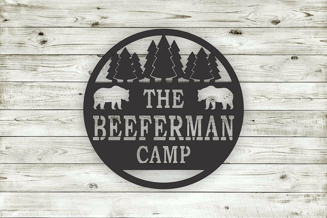 Custom Metal Camp Sign: Rustic Bear Cabin Decor - Etsy