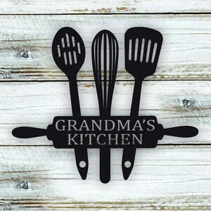 Personalized Kitchen Utensil Sign Metal Wall Art Hanging - Etsy