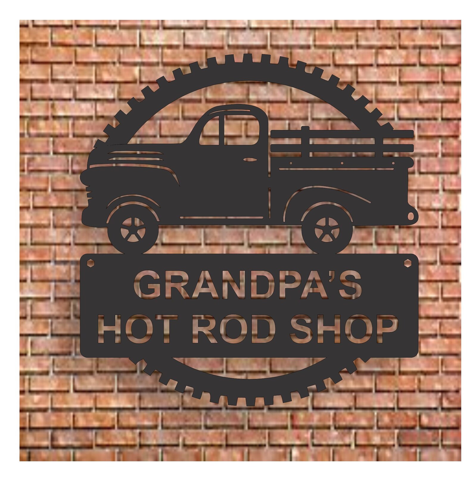 Personalized Metal Hot Rod Vintage Truck Sign Workshop Sign Father's ...