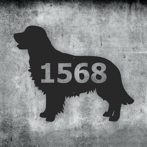 Golden Retriever Custom Address Steel House Sign - Etsy
