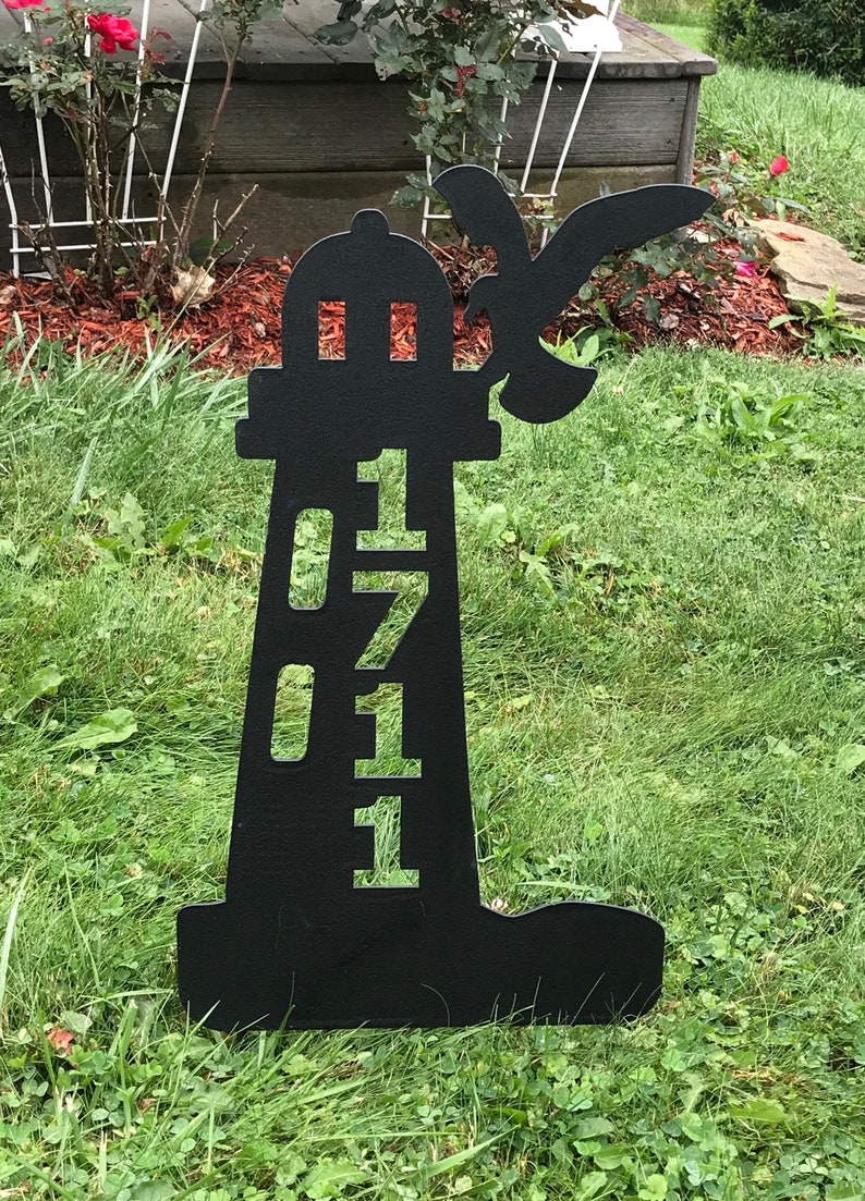 Lighthouse Themed Custom Address Steel Yard Sign - Etsy Canada