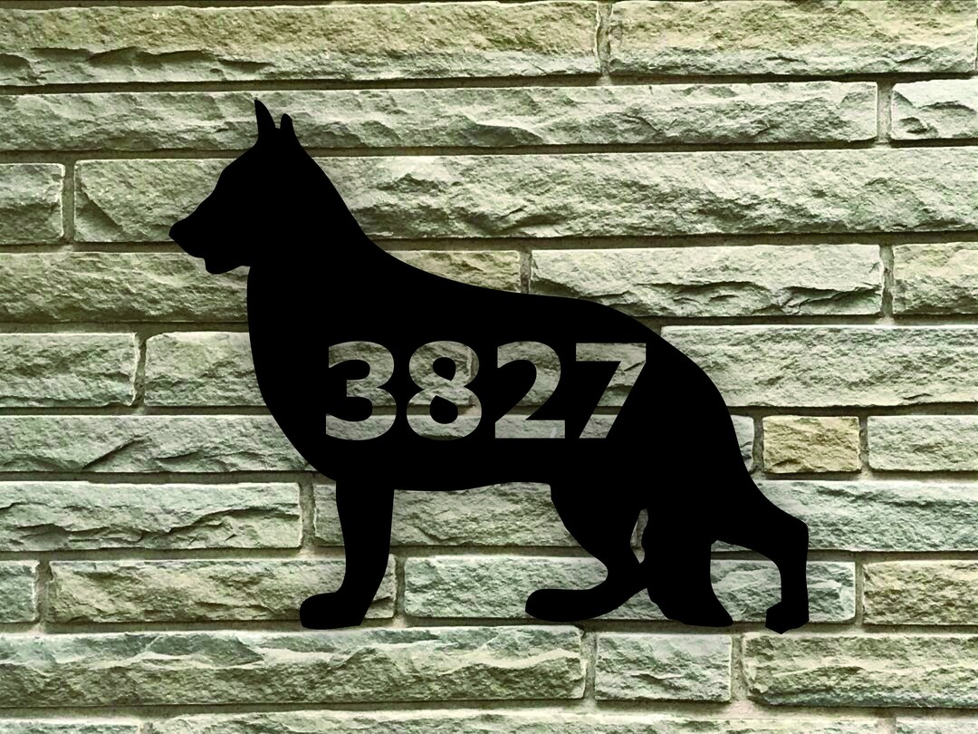 German Shepherd Custom Address Steel House Sign - Etsy