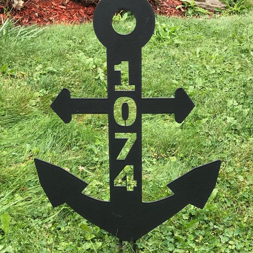 Anchor Themed Custom Address Steel Yard Sign | Etsy