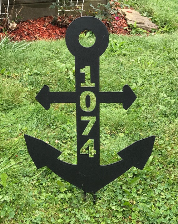 Anchor Themed Custom Address Steel Yard Sign - Etsy