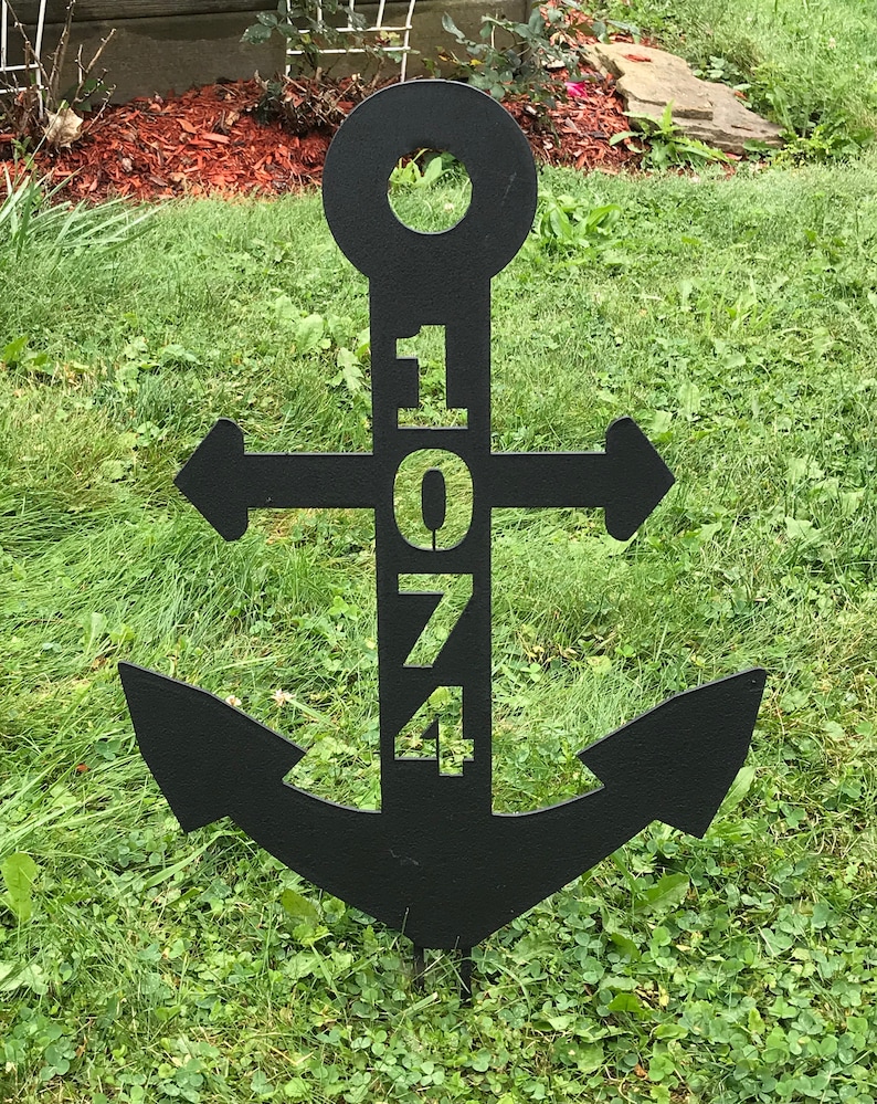 Anchor Themed Custom Address Steel Yard Sign - Etsy